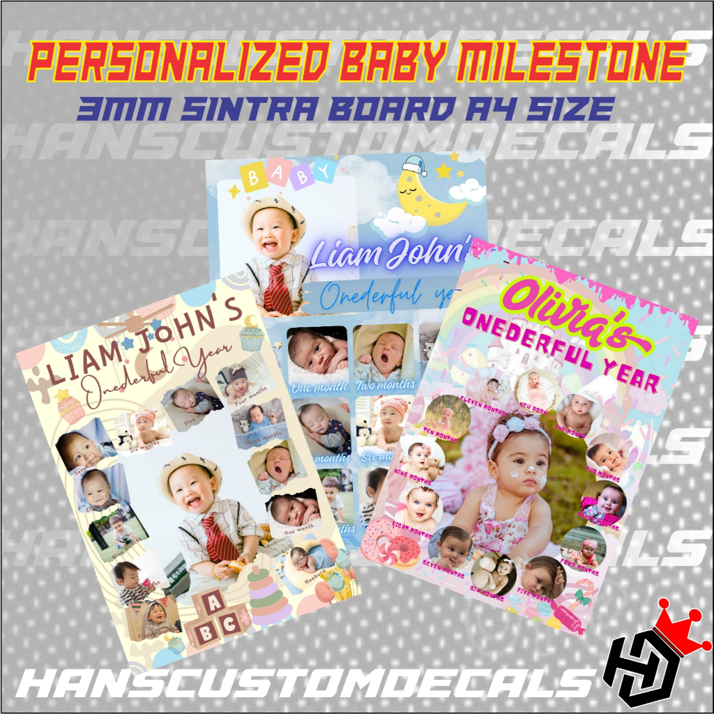 Personalized Baby Milestone (3mm Sintra Board A4 Size) FLAT TYPE ...