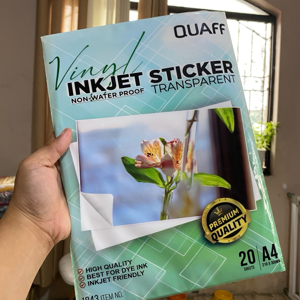 Quaff Vinyl Inkjet Sticker Clear Transparent A4 size /20sheets | Shopee ...