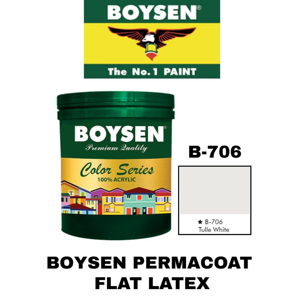 Boysen B-706 Permacoat Flat Latex Tulle White (Color Series) | Shopee ...