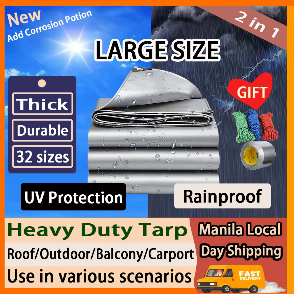 Big Size Tarp Thick Waterproof 10mx10m Heavy Duty Tarpaulin UV Trapal ...