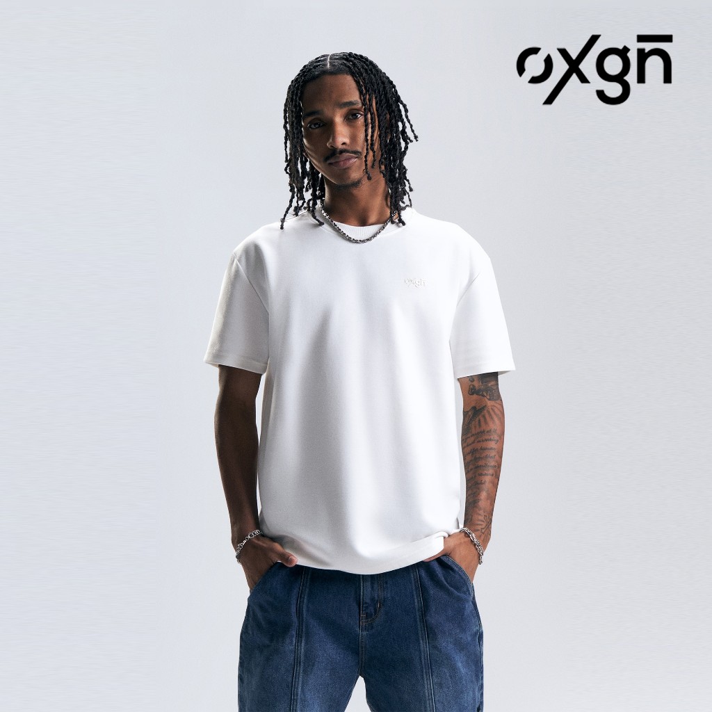 OXGN Logo T-Shirt For Men (Bone/Black/Gray/Khaki/Thyme/White) | Shopee ...