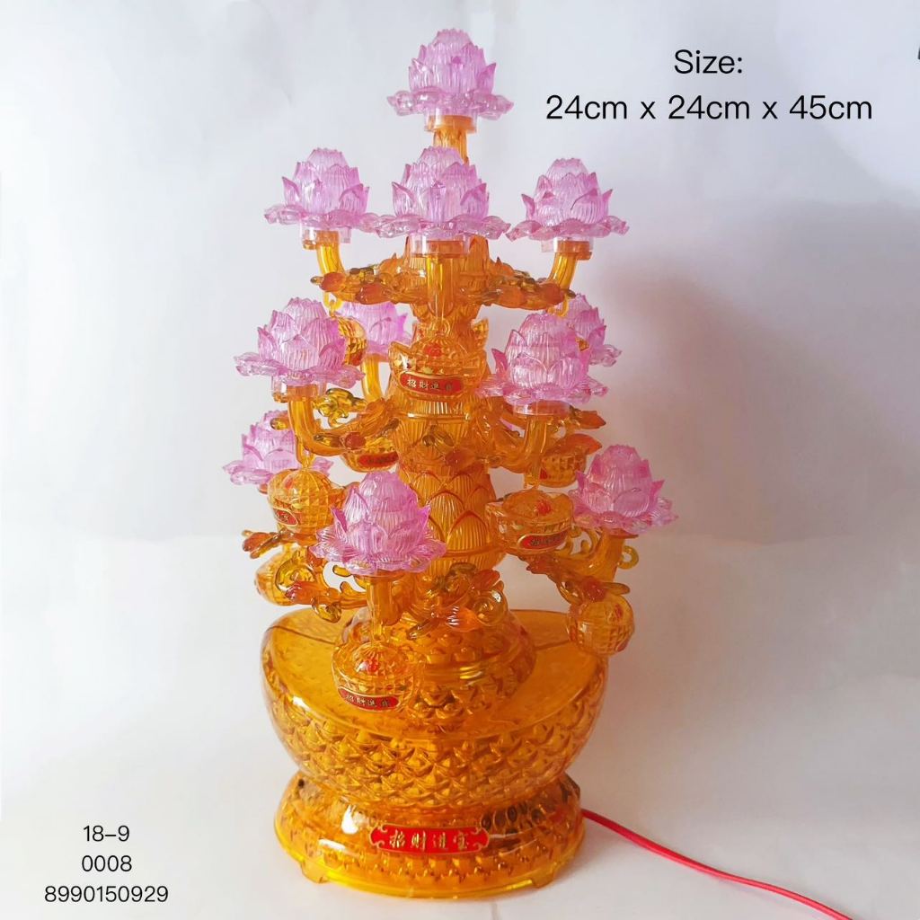 Fengshui Rotating Lotus Flower with Money Bar Ingot Money Tree Wealth ...