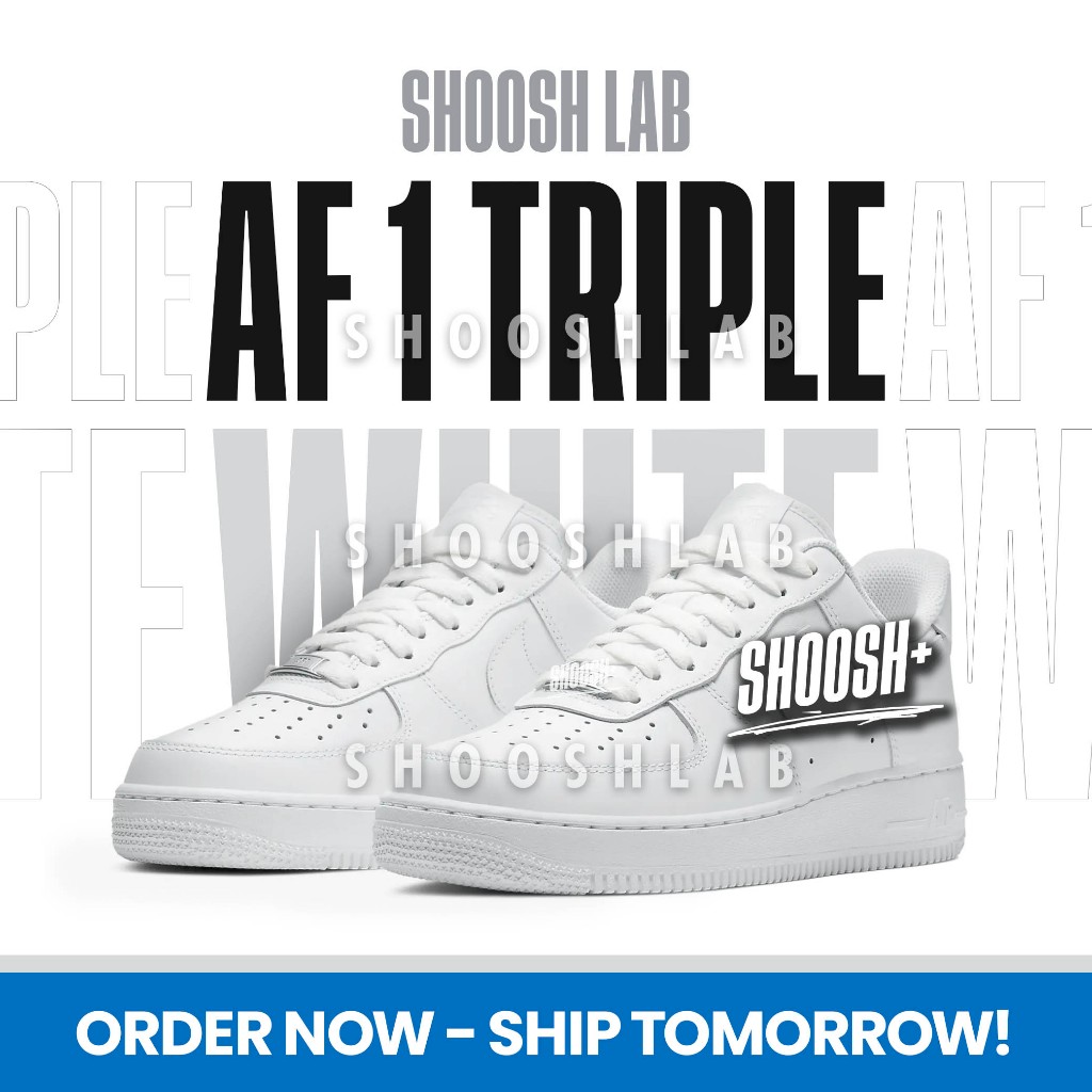 AF1 Authentic Quality Triple White Black Men and Women Sneakers Low Shoes - Shoosh Lab | Shopee ...