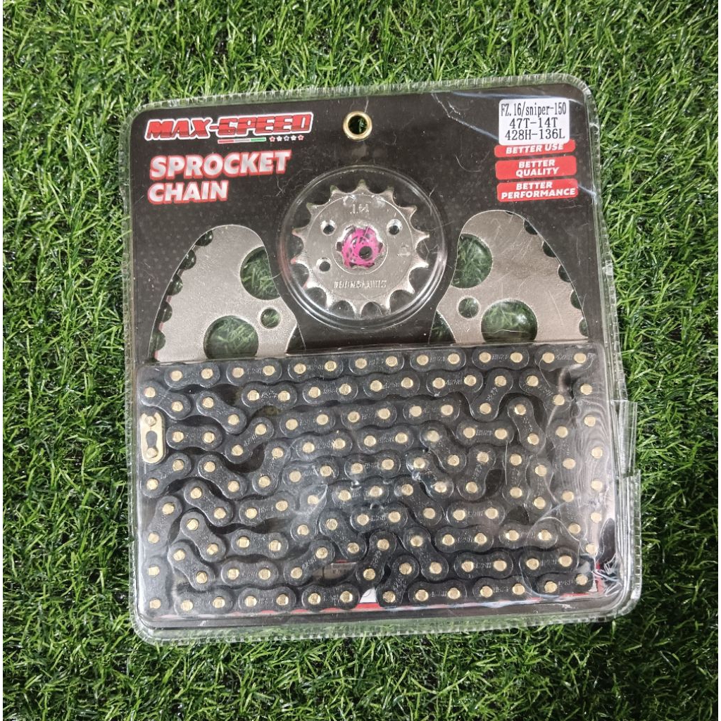 MAX SPEED SPROCKET CHAIN SET(14/47 428-136L)SNIPER 150 V1 V2/SNIPER 155 ...