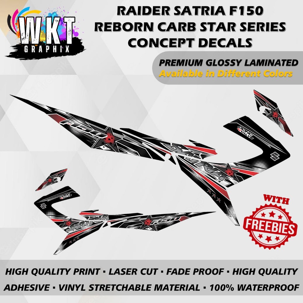 SUZUKI RAIDER SATRIA F150 REBORN CARB STAR SERIES CONCEPT DECALS ...