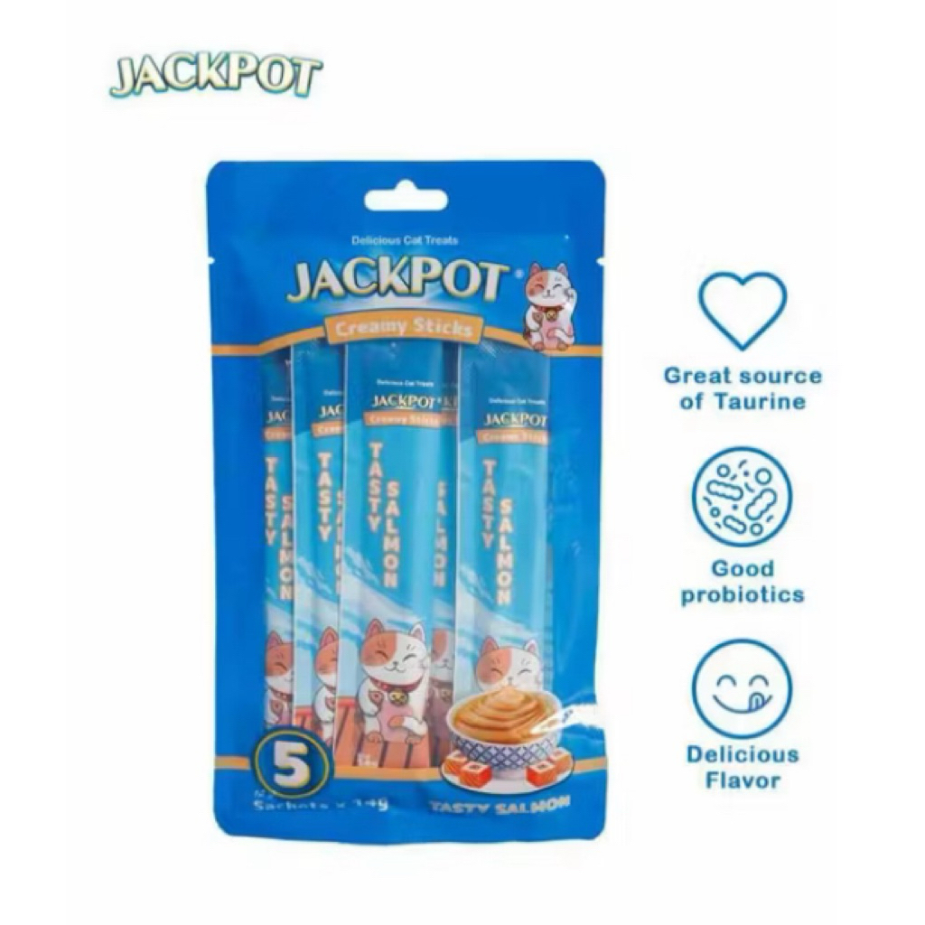 JACKPOT CREAMY STICKS CAT TREATS 14g x5 | Shopee Philippines