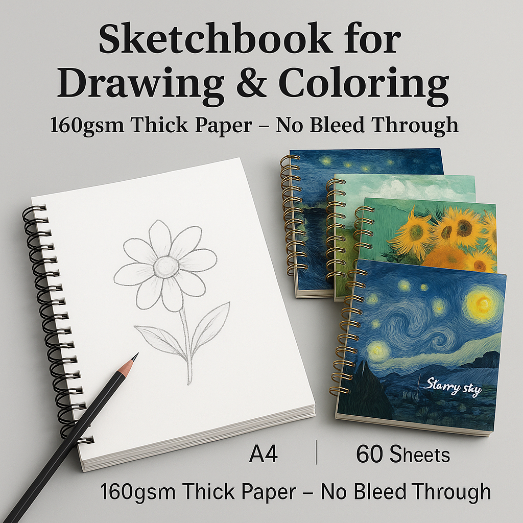 Van Gogh Art Sketchbook Collection – A4 | 160gsm | 60 Sheets | Shopee ...