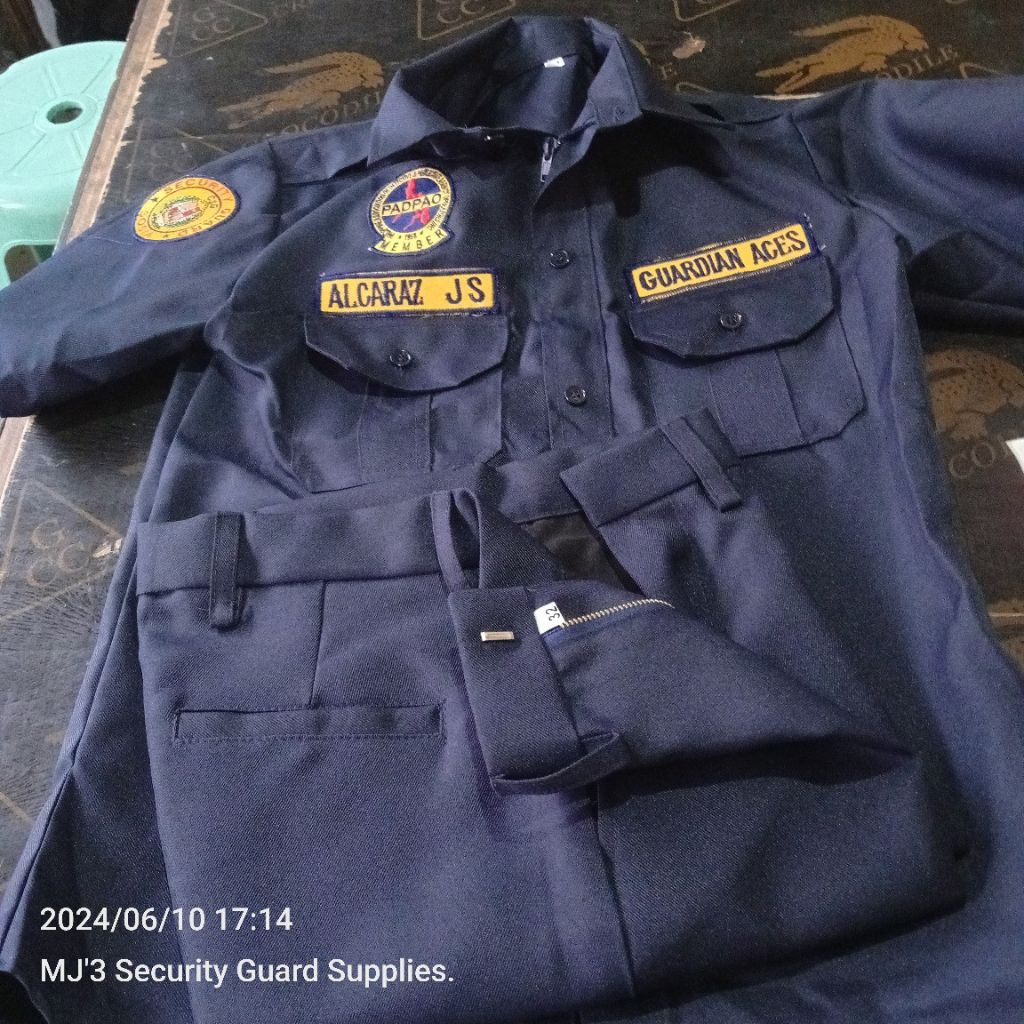 Security Guards uniform POLO set with 4 patch | Shopee Philippines