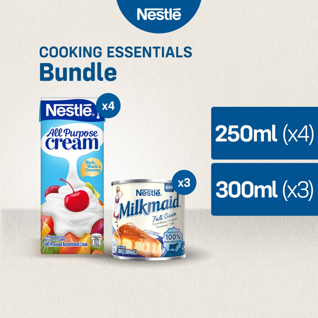 Nestle All Purpose Cream 250ml x4 + Milkmaid Sweetened Condensed Milk ...
