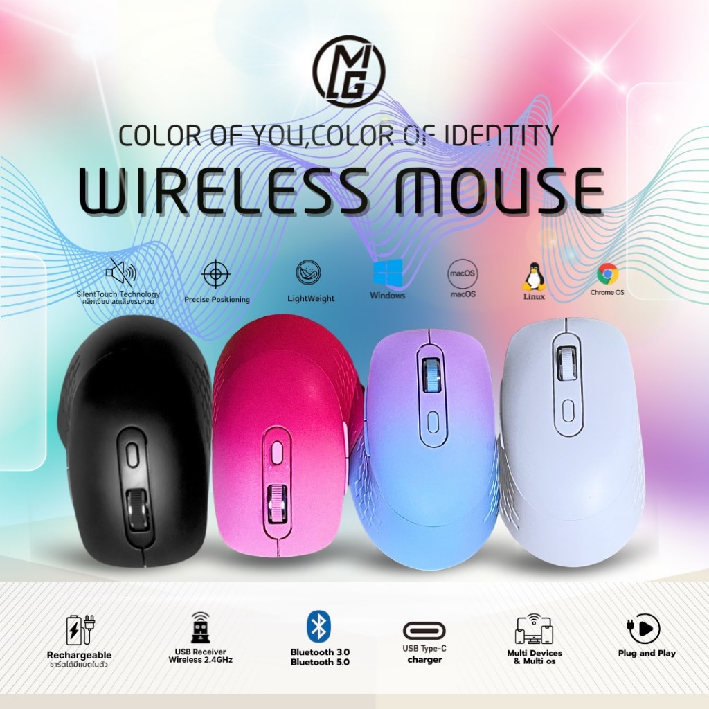 Office mouse 2.4Ghz OPTICAL RECHARGEABLE WIRELESS MOUSE TYPE C ...
