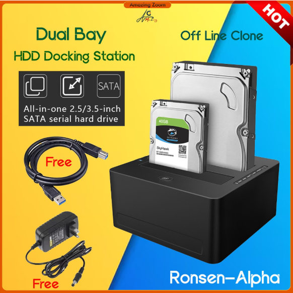 Def HDD Enclosure Docking Station SATA to USB 3.0 For 2.5/3.5 SSD Disk ...