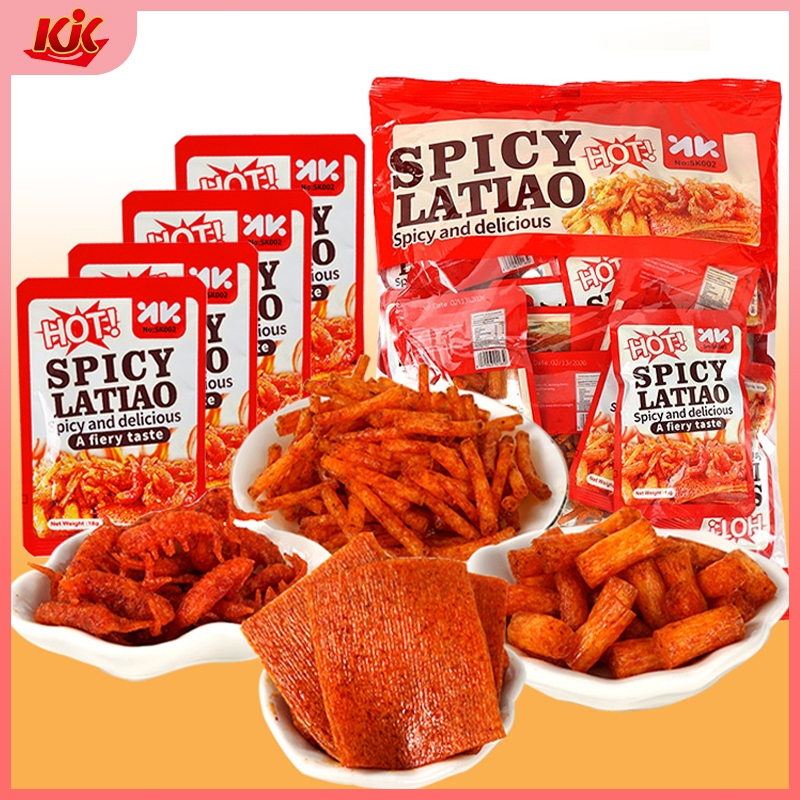 KJK Latiao Spicy Stick 4 in 1 Mix Sweet and Spicy Strips Chinese Snacks ...