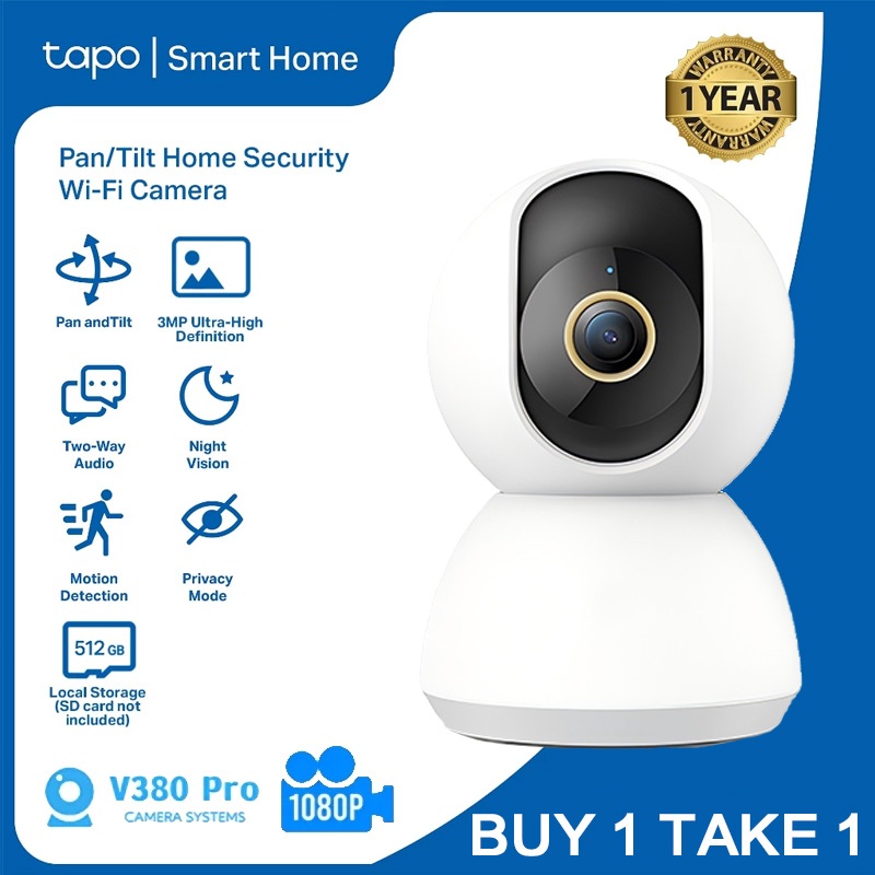 TAPO CCTV Camera WiFi Connect to Cellphon 2-Way Audio BUY 1 TAKE 1 8K ...