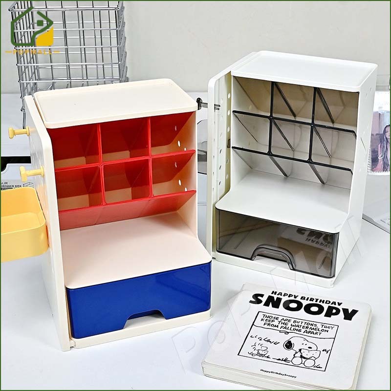 PoP Desktop Storage Drawer Organizer Pencil Case Adjustable Book Shelf ...