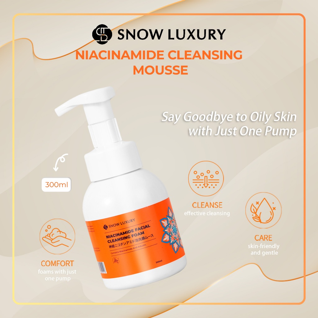 SNOW LUXURY Niacinamide Facial Cleansing Foam 300ML Moisturizing ...