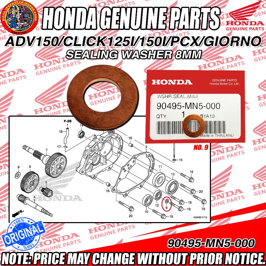 ADV150/CLICK 125-150/PCX 150 CASE COMP MISSION SEALING WASHER 8 MM (HPI ...