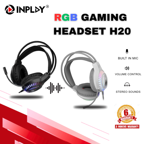 InPlay H20 RGB Gaming Headset with Built in Microphone and Volume ...