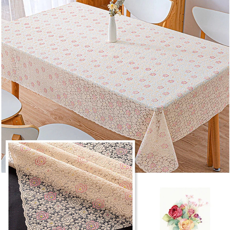Manila Pastoral PVC Tablecloth Waterproof Table Cover Oil-proof Kitchen ...