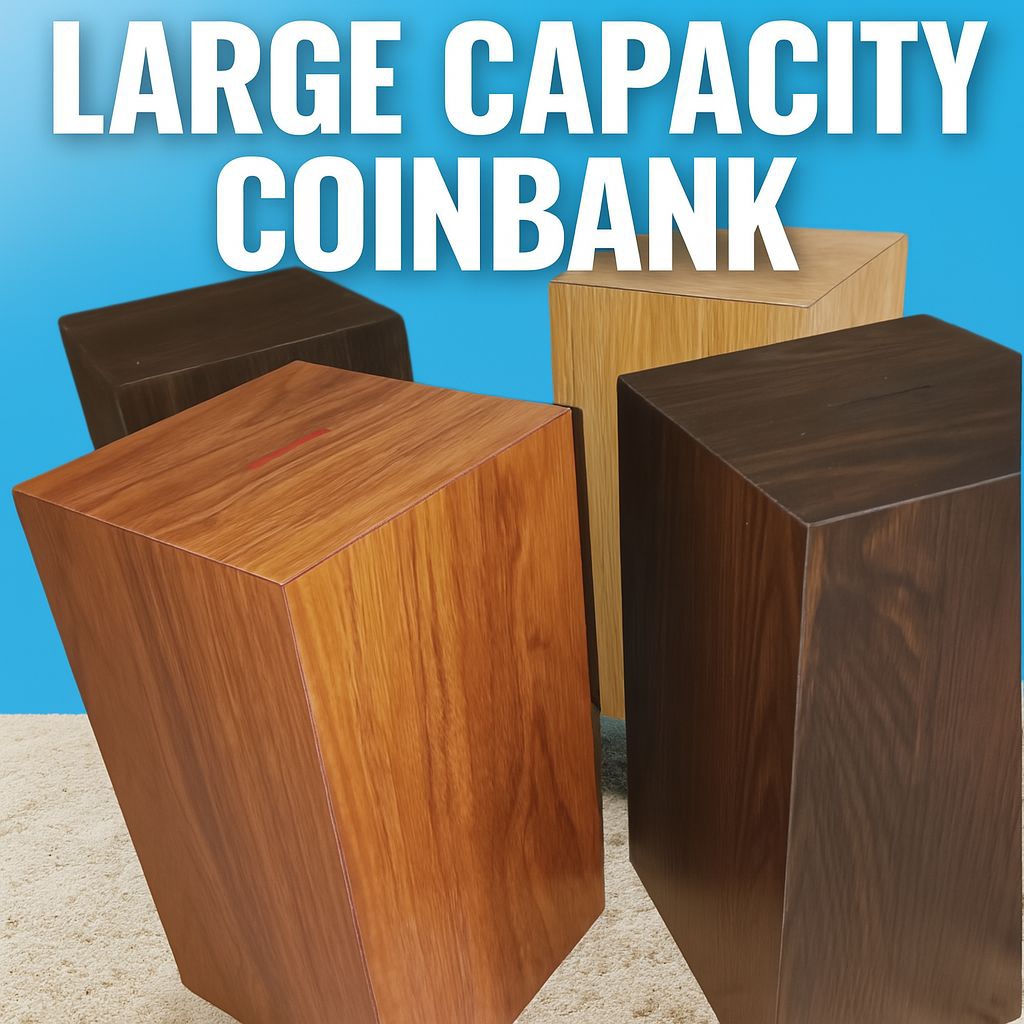 Alkansya with silica gel Wood Design Coin Bank with Big Space Capacity ...