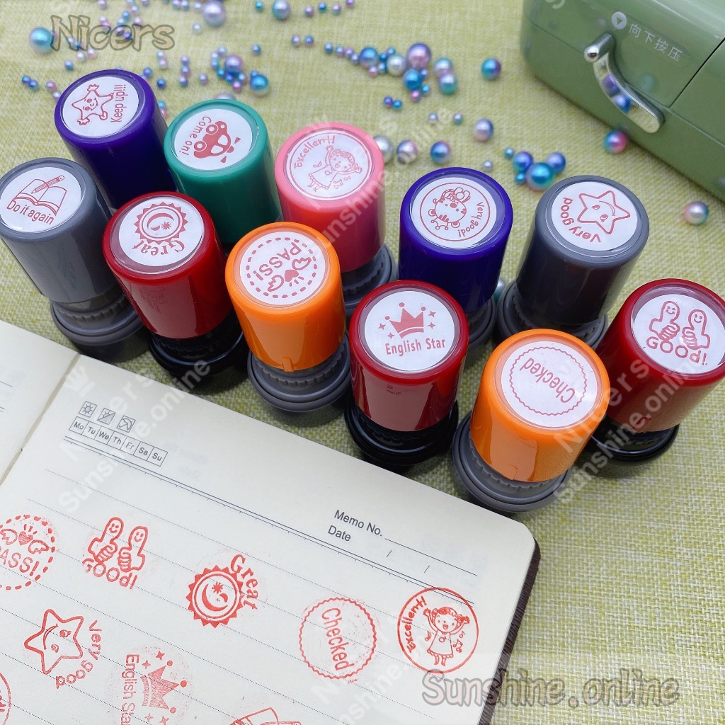 Circular Reward Fun Stamp Great Smiley Stamp Plastic 30x68mm | Shopee ...