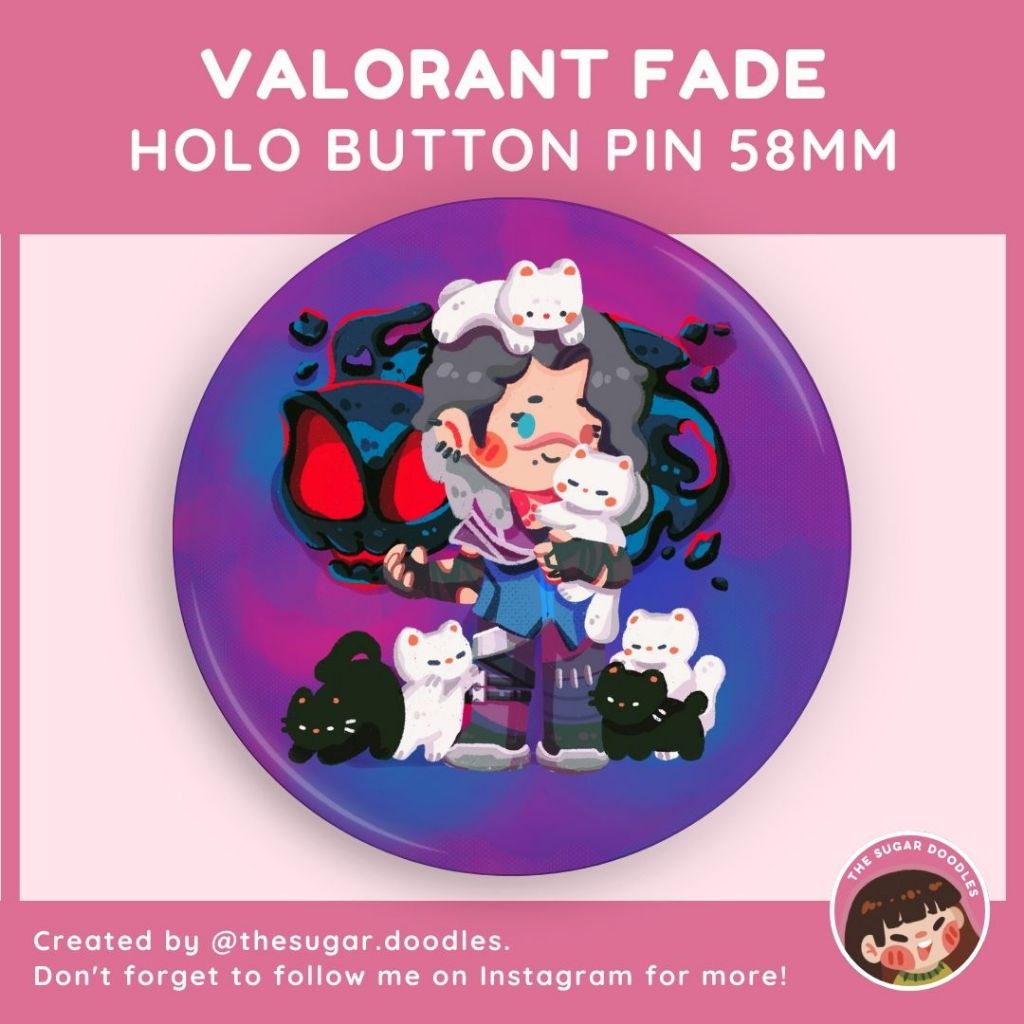 Valorant Fade Holo Button Pin 58mm | Shopee Philippines
