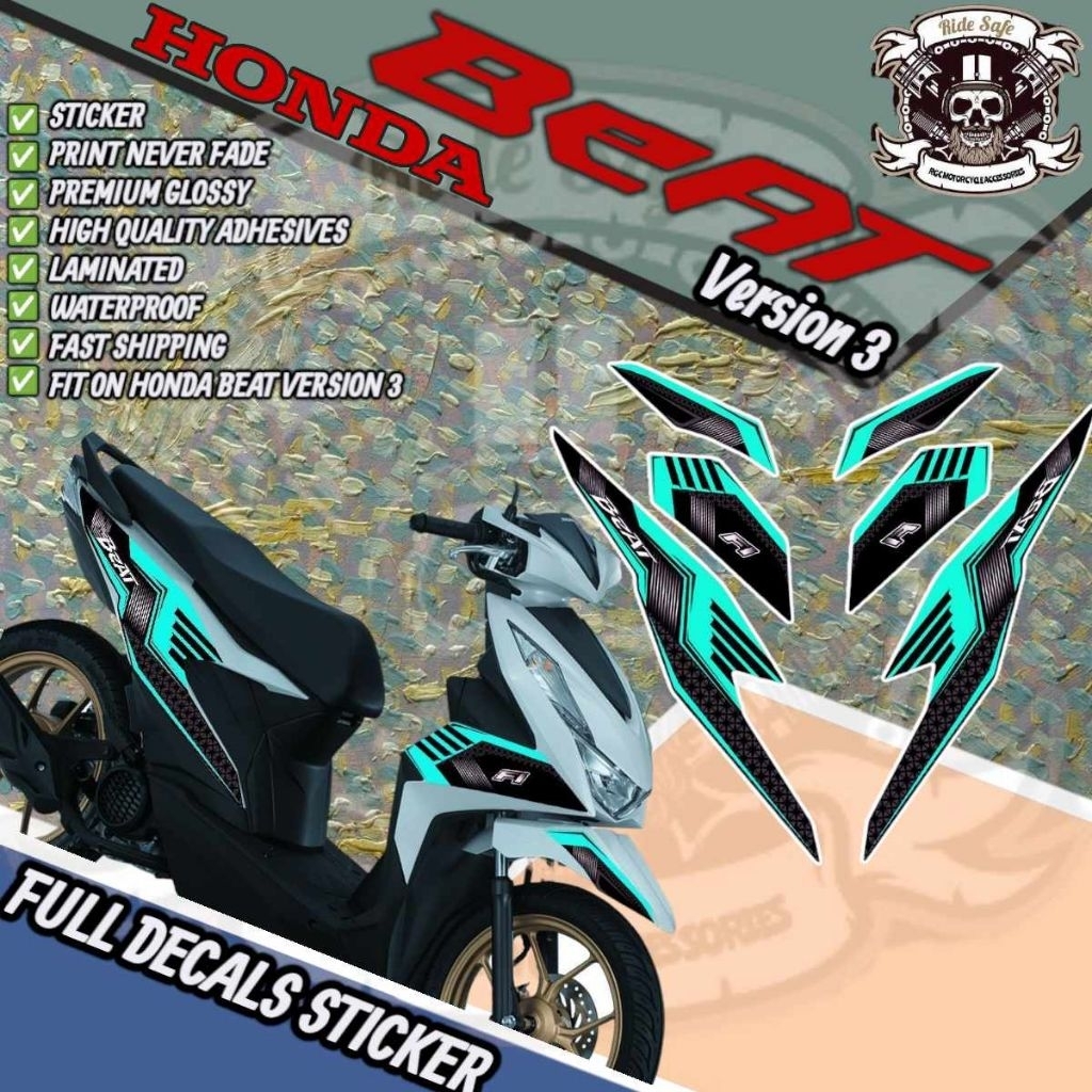 Honda Beat Version 3 Full Decals Sticker Accessories Left and Right ...
