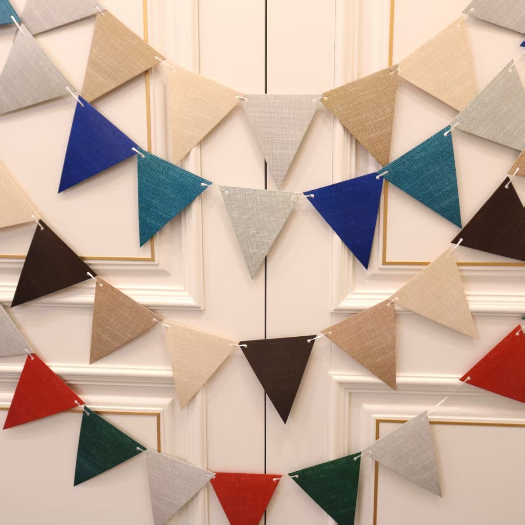 Agar.Shop Multi-color Triangle faux fabric banner for Wedding/Halloween ...
