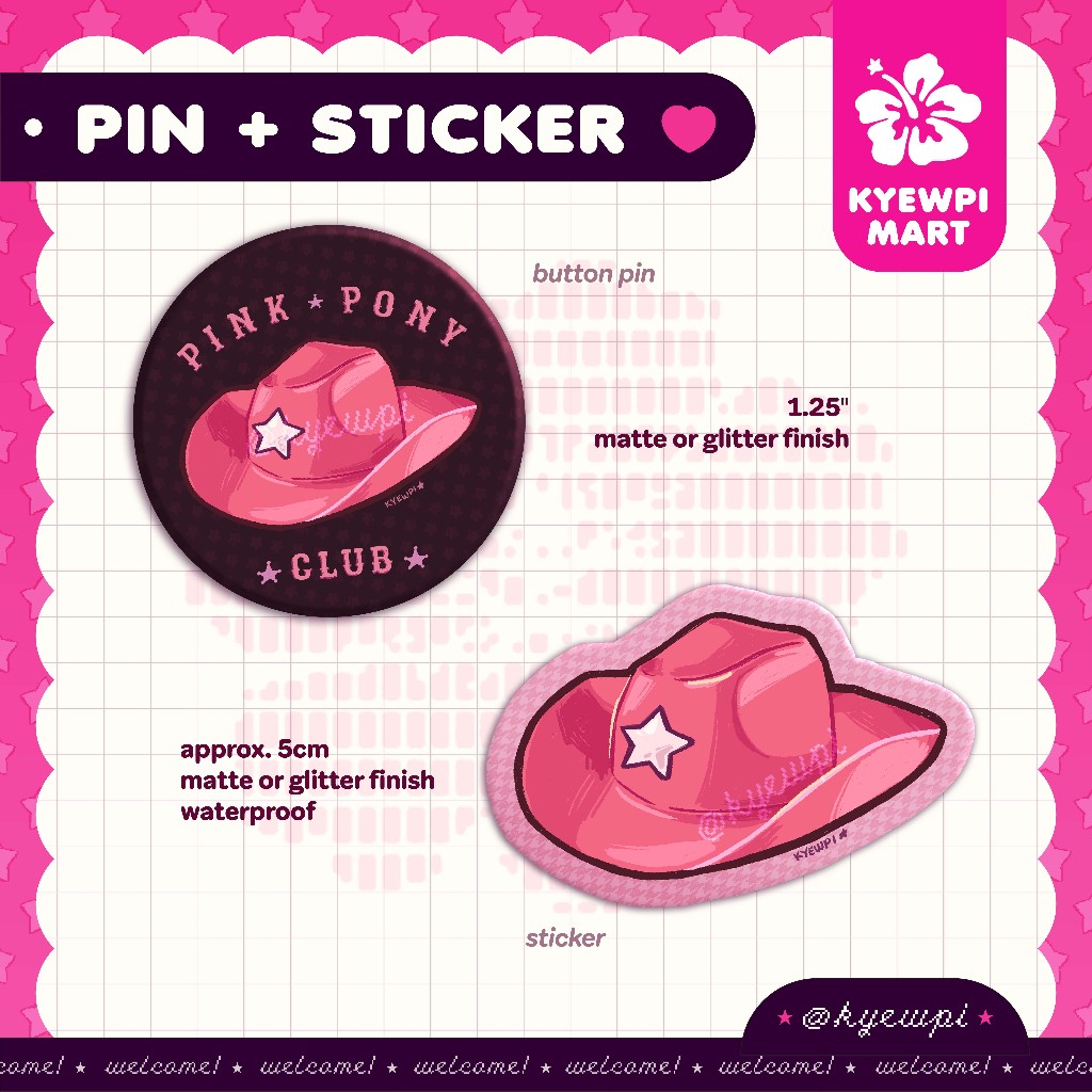 Chappell Roan 'Pink Pony Club' Waterproof Vinyl Sticker and Button Pin ...
