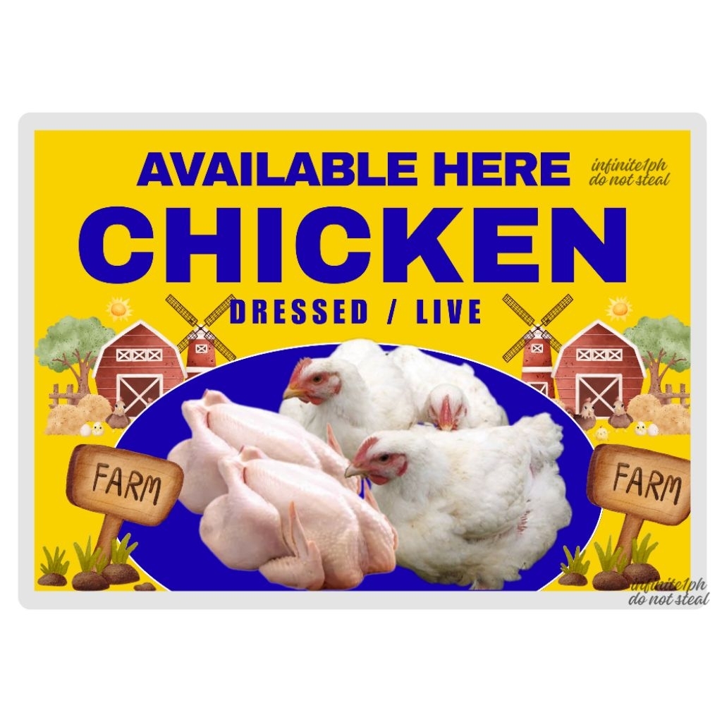 Available Here Chicken Live/ Dressed Business Tindahan Laminated ...