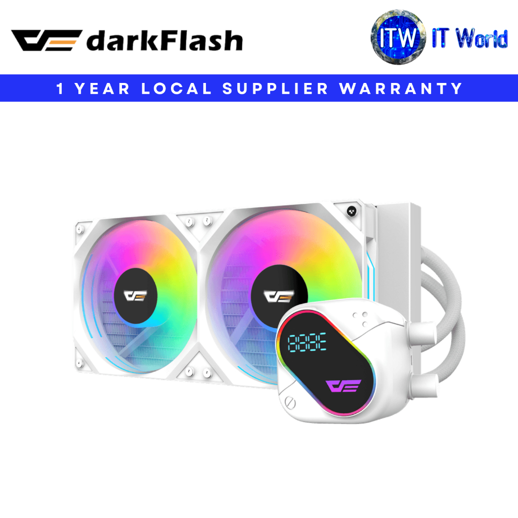 DarkFlash CPU Cooler Explore DO240 ARGB LCD 240mm AIO Liquid Cooler ...