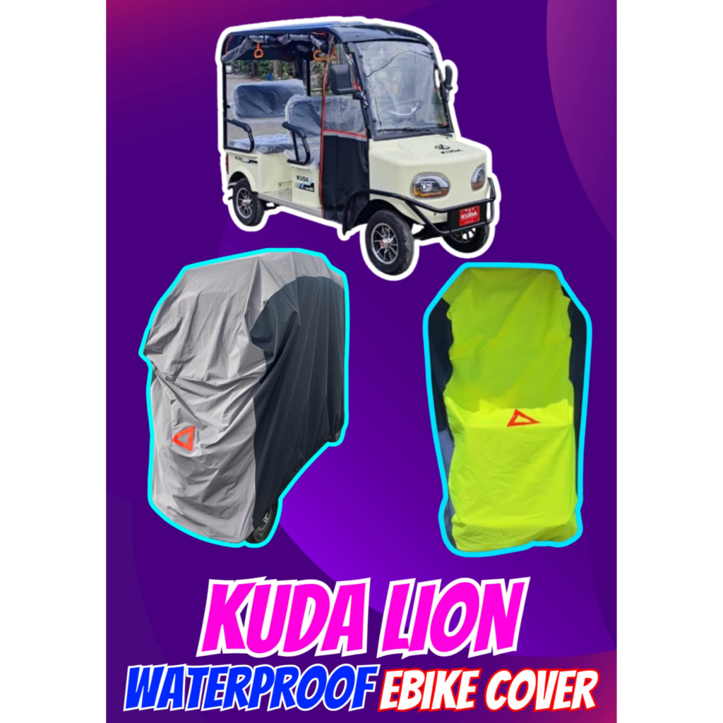 FULL COVER FOR KUDA LION E-BIKE 4 WHEELS WATERPROOF/MAKAPAL | Shopee ...