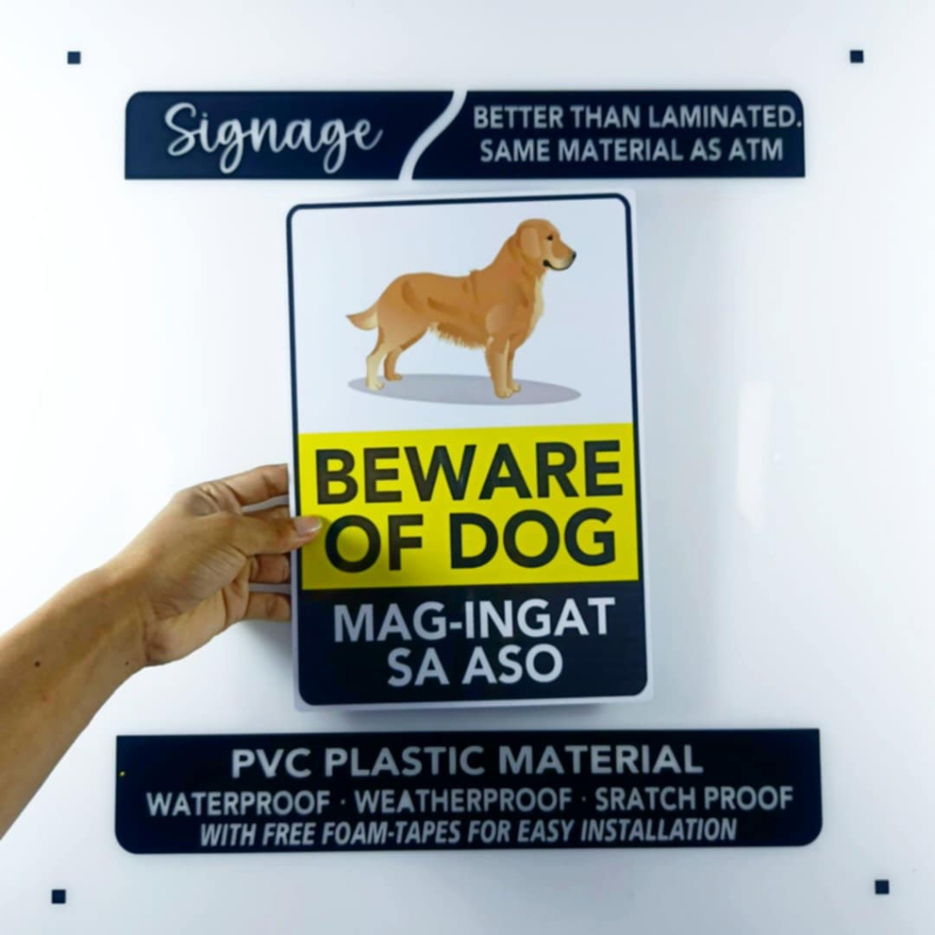 SIGNAGE - BEWARE OF DOG - MAG-INGAT SA ASO - PVC PLASTIC MATERIAL ...