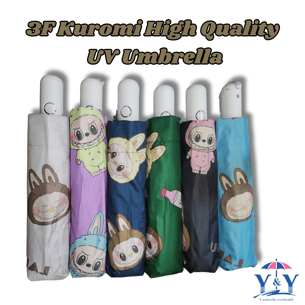 WY 3folds Labubu Automatic black uv coated SPF 50 labubu design with ...