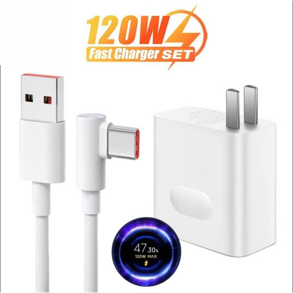 120W Super Fast Charging USB Charger+6A Type C Fast Charging Cable for ...