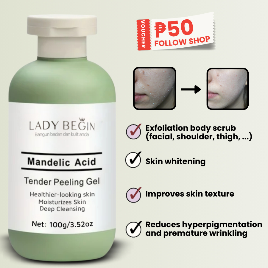 Exfoliating Gel Scrub With AHA Mandelic Acid For Face, Body Scrub To ...