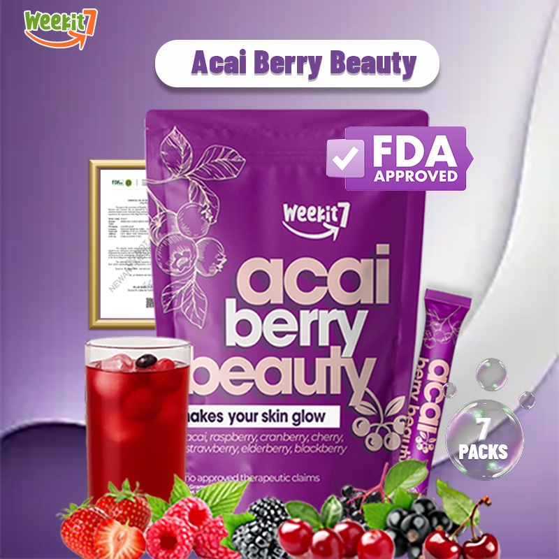 [FDA]Weekit7 Acai Berry Powder ,Organic Mixed Berries ,Whitening & Anti ...