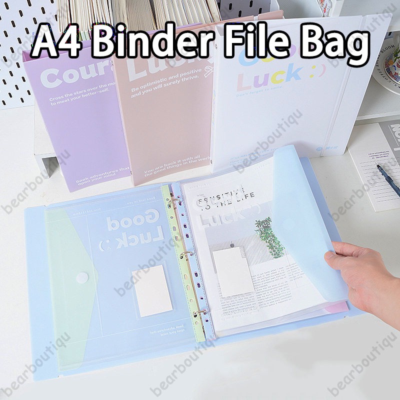 A4 Binder File Bag 11 Holes File Organizer Loose Leaf Transparent Data ...