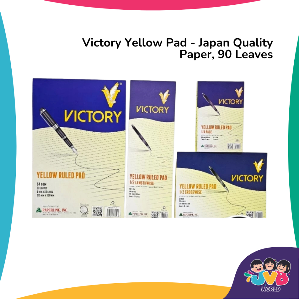 1 Pad Victory Yellow Pad and Quiz Pads 1/4, 1/2 LW, 1/2 CW Yellow ...