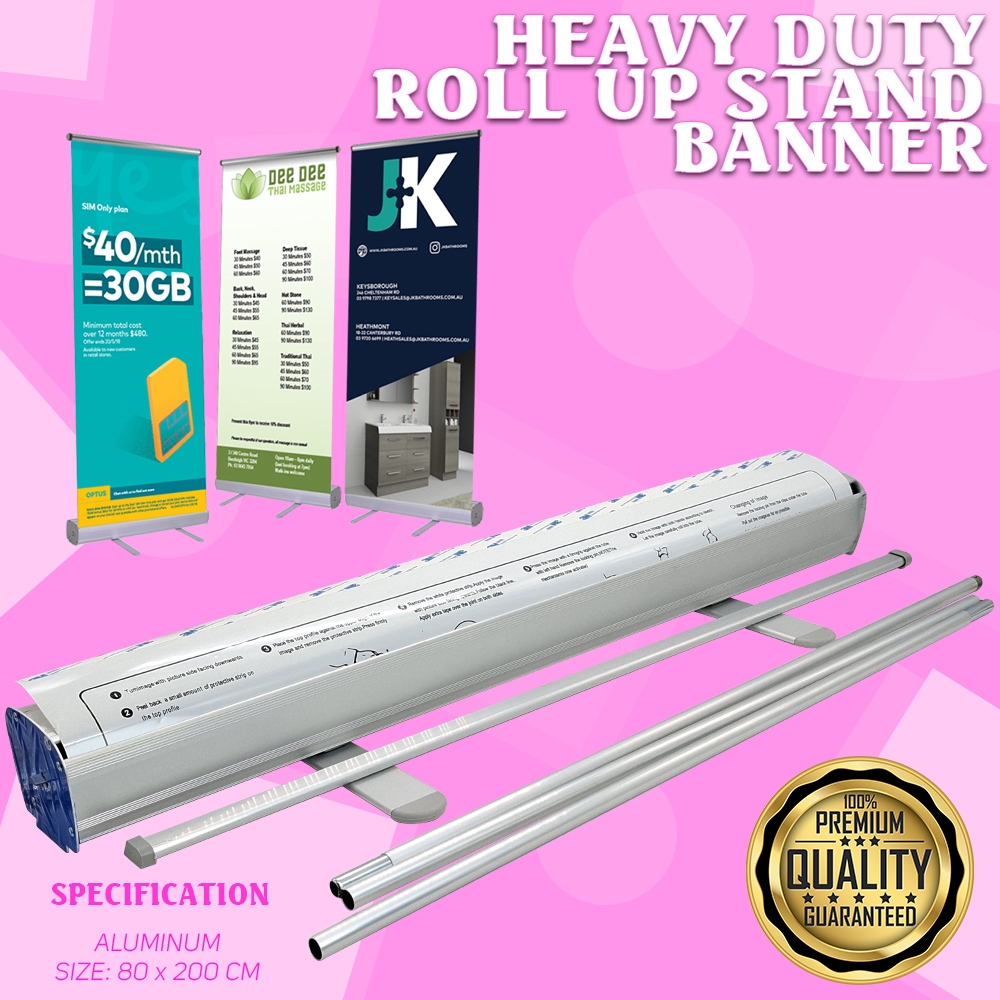 Aluminum Roll Up Stand Banner Heavy Duty 80x200cm set | Shopee Philippines