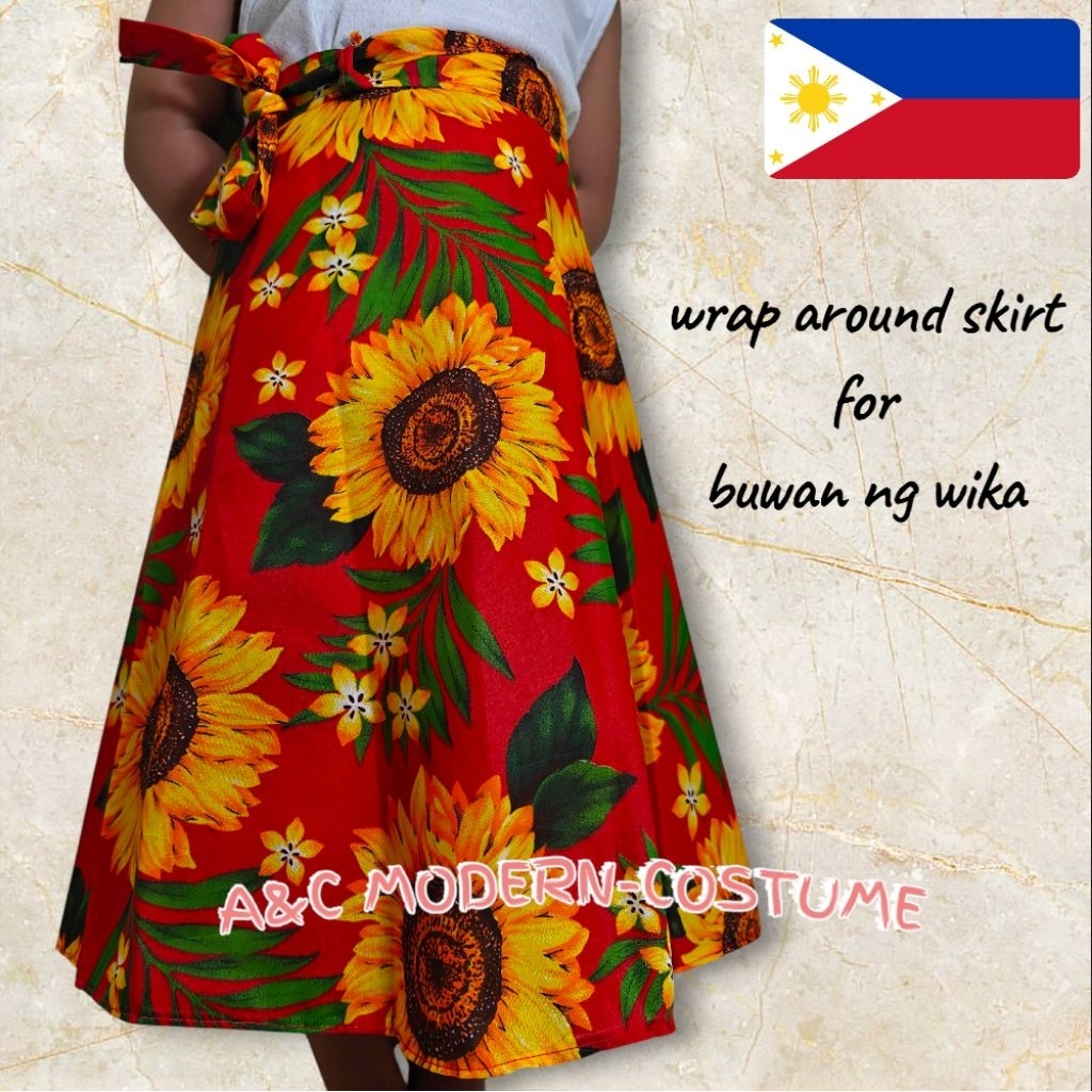 buwan ng wika saya / patadyong skirt wrap around with [scarf and ...