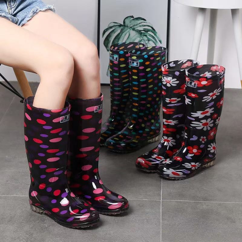 【Lucky girl】All-match Nonslip Waterproof Women's Rain Boots Slip on ...