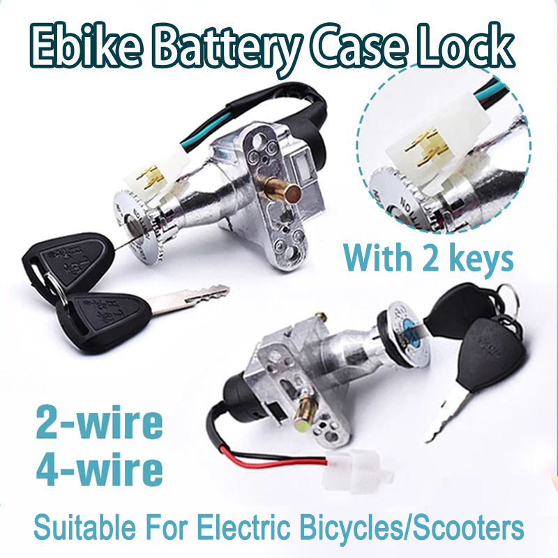Key ebike Switch 2/4 Wire Position For Electric Scooter E-Bike Lock+Key ...
