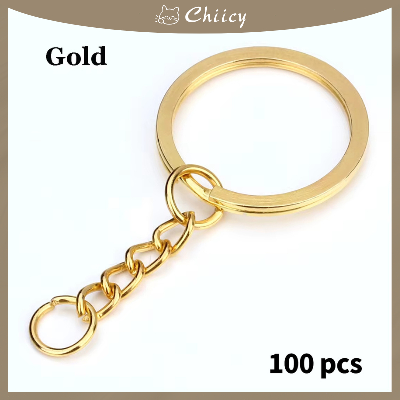 100pcs Metal Keychain Flat Ring 25mm For Keychain Key Pendant Clasp for ...