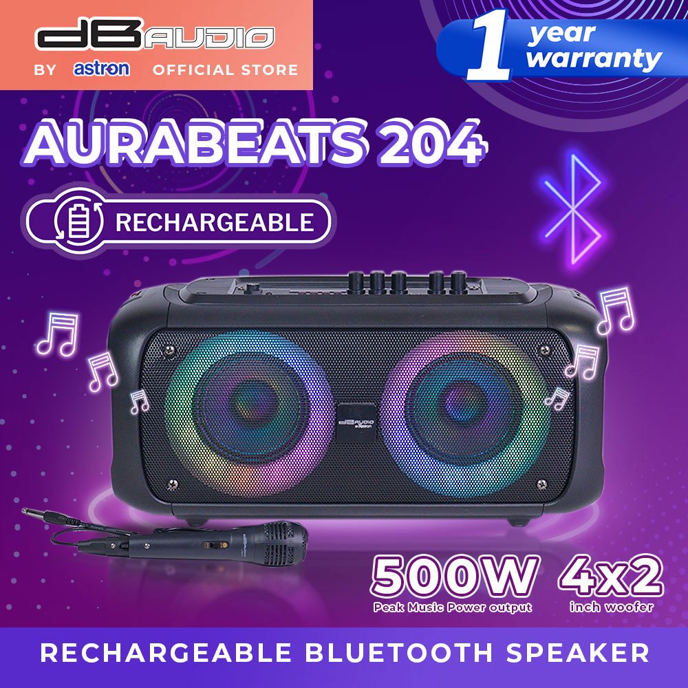DB Audio by Astron AURABEATS204 Portable Bluetooth Speaker- Outdoor or ...