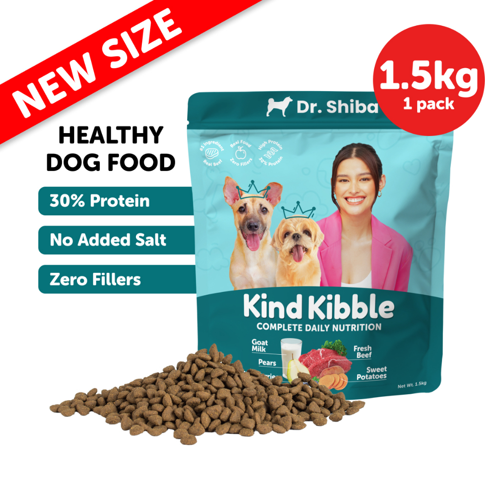 Dr. Shiba's Kind Kibble - High Protein Adult Dog Food- No Salt, Real Beef - Complete Daily ...