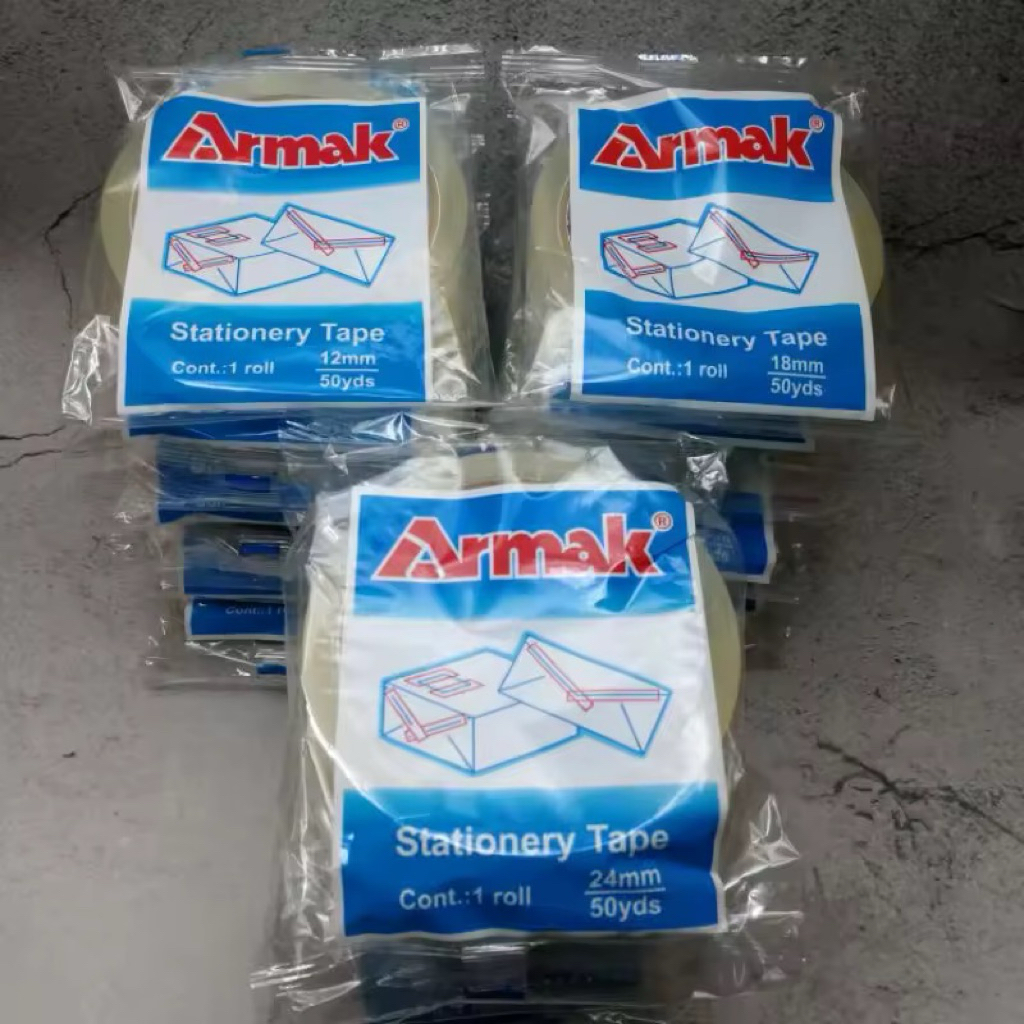 Armak Big Size Clear Stationery 50yds Tape 12mm 18mm 24mm | Shopee ...