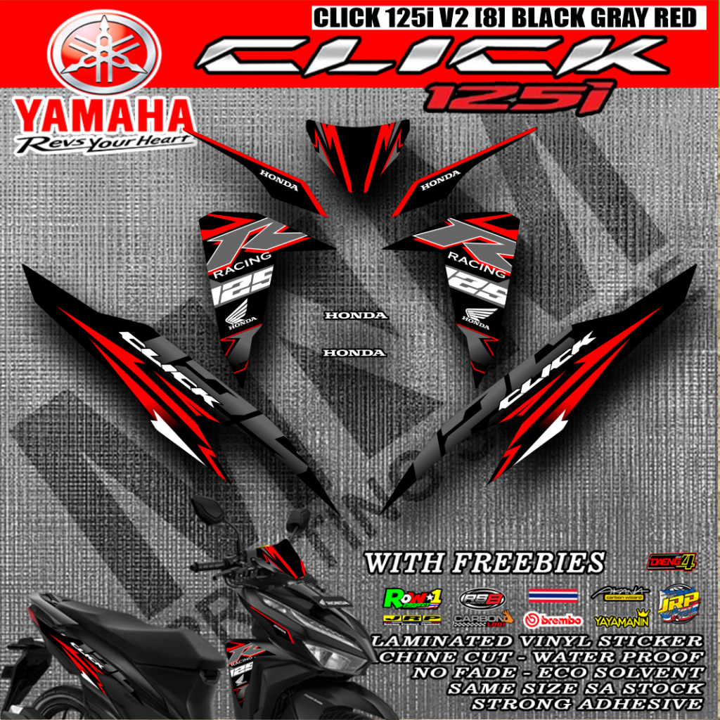 Honda Click 125i v2 8 Decals Sticker With Freebies | Shopee Philippines