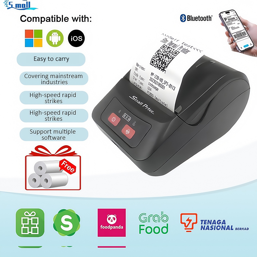 Receipt Printer Bluetooth Thermal Printer Delivery Business Takeout ...