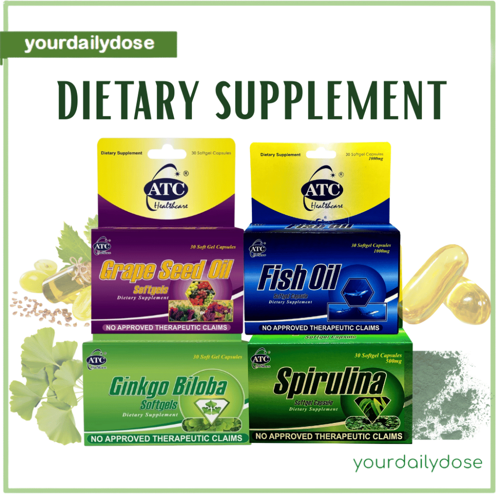 ATC SPIRULLINA/GINGKO BILOBA/GRAPE SEED OIL/FISH OIL 30 SOFTGELS ...
