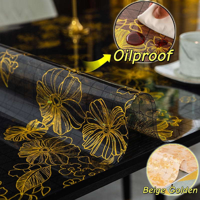 4-10Seater Clear Table Cloth Exquisite Patterned PVC Waterproof Oil ...